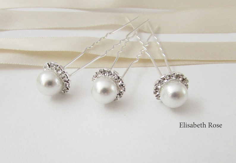 Set of 3 Pearl Hair Pins Pearl Wedding Hair Pins 3 Hair | Etsy