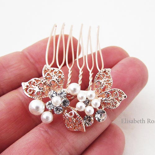 Small Silver And White Pearl Hair Pin Silver Hair Comb For Etsy Uk