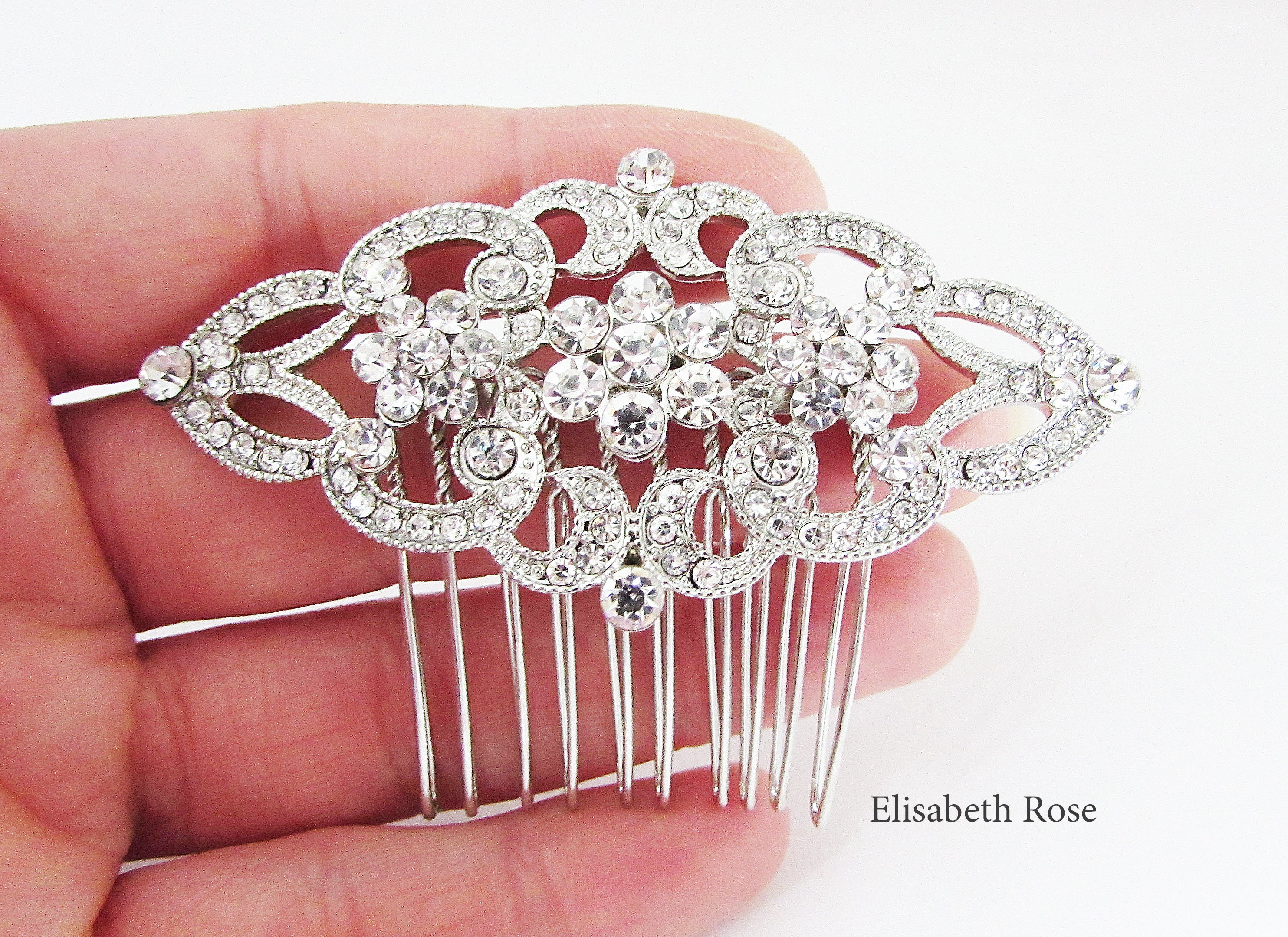 Silver Hair Hair Comb Silver Crystal Hair Comb for Bride - Etsy