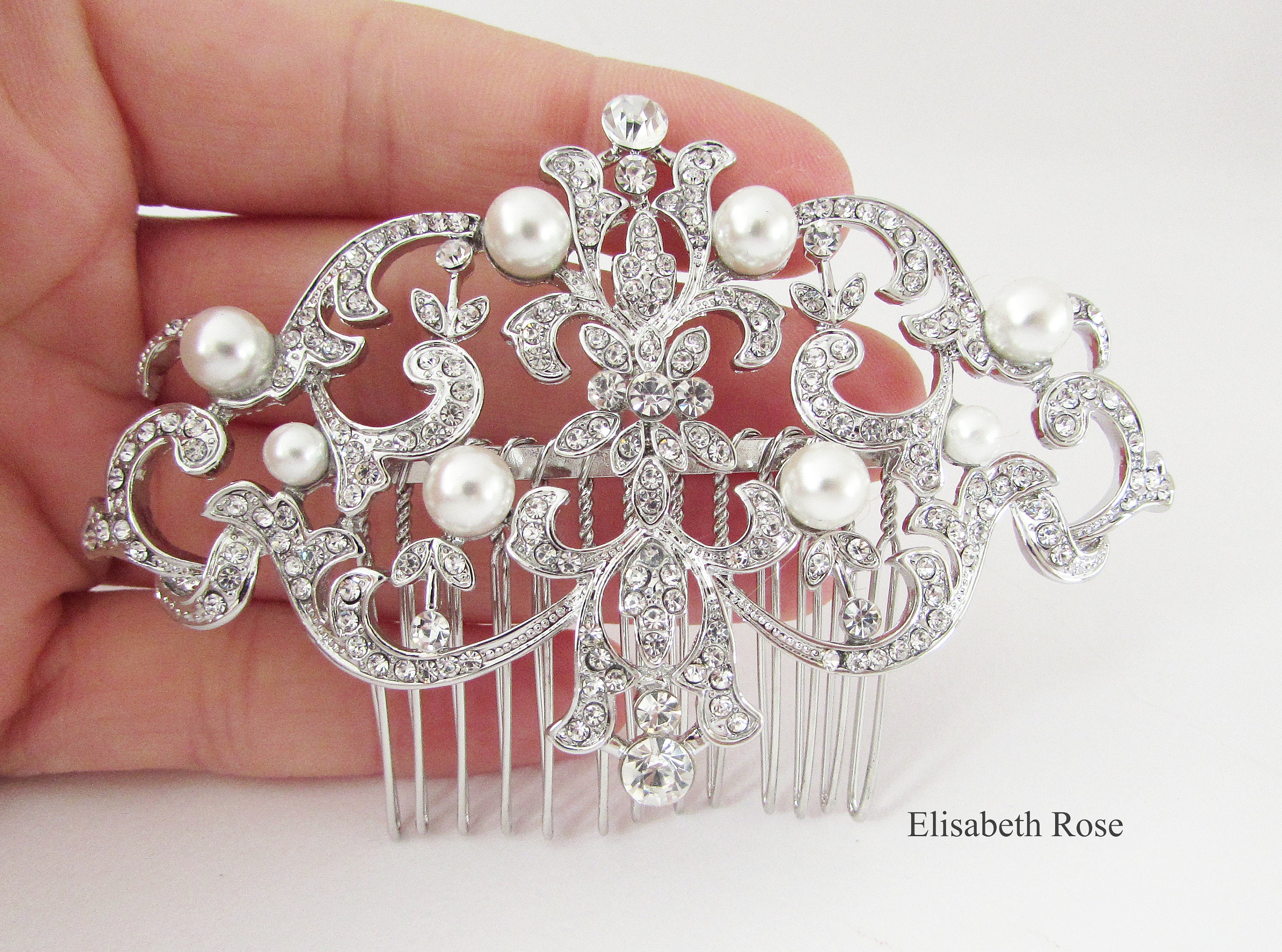 Antique Style Pearl Hair Comb for Bride Princess Hair Comb | Etsy