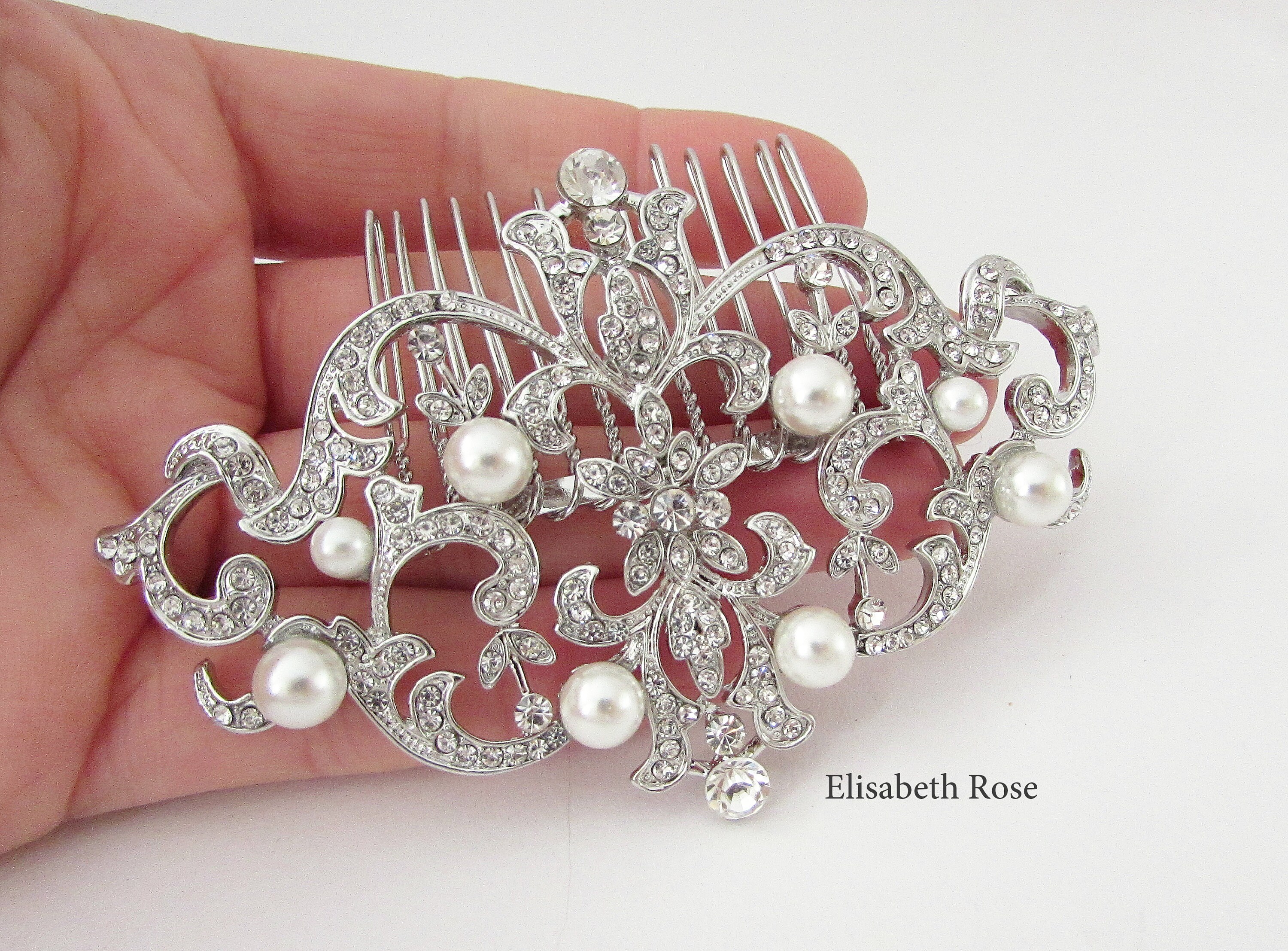 Antique Style Pearl Hair Comb for Bride Princess Hair Comb | Etsy