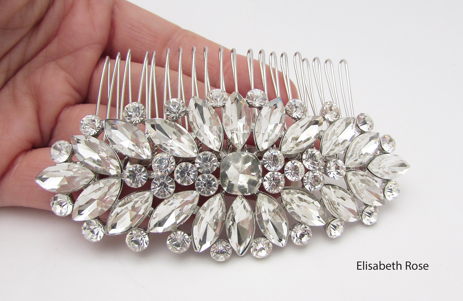 Crystal Bridal Hair Comb: Clear Rhinestone Hair Comb for Wedding, Hair ...