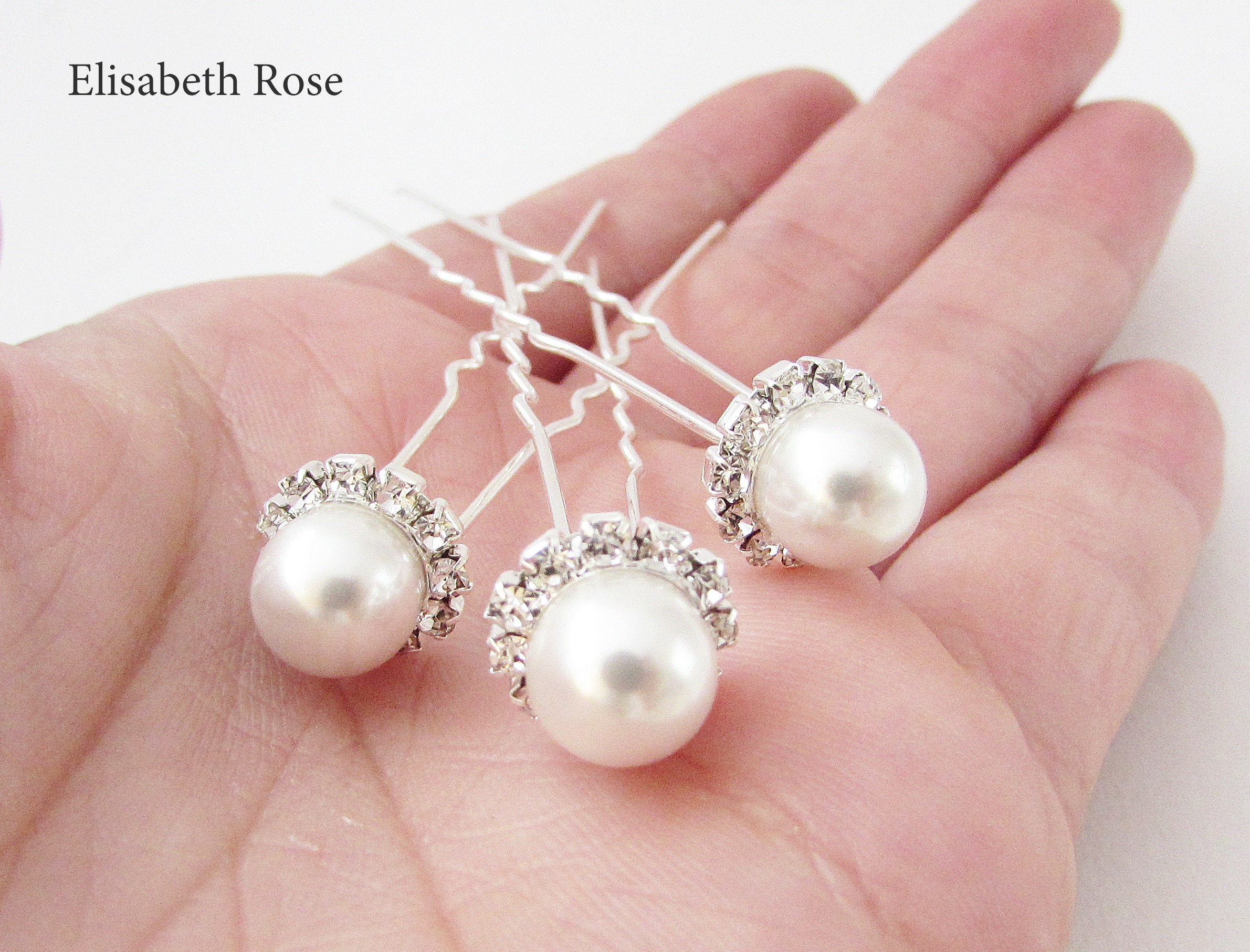 Set of 3 Pearl Hair Pins Pearl Wedding Hair Pins 3 Hair | Etsy