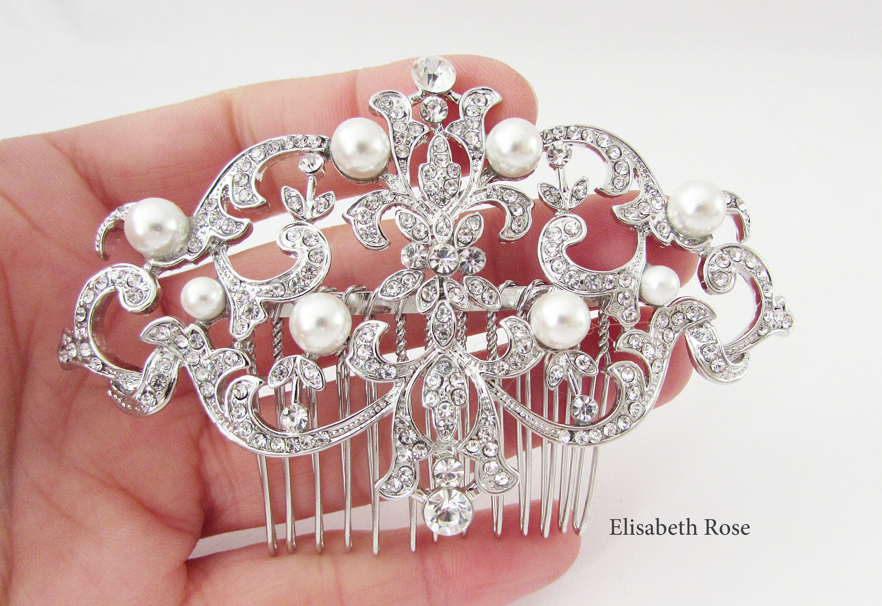 Antique Style Pearl Hair Comb for Bride Princess Hair Comb | Etsy