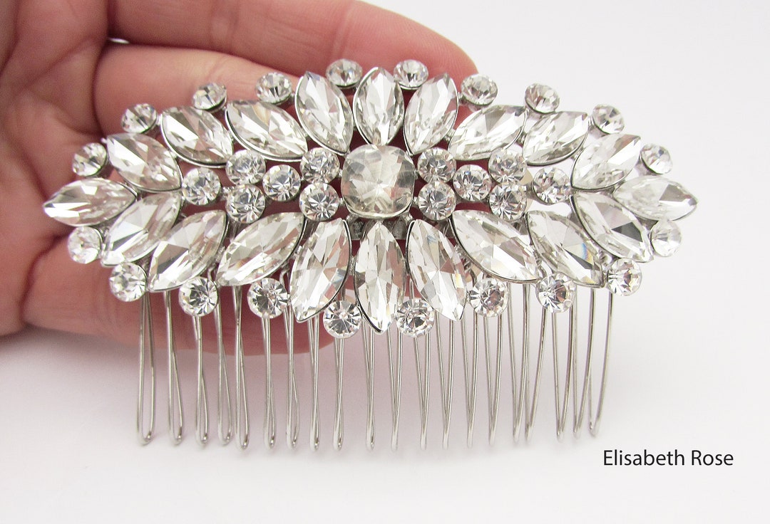 Crystal Bridal Hair Comb: Clear Rhinestone Hair Comb for Wedding, Hair ...