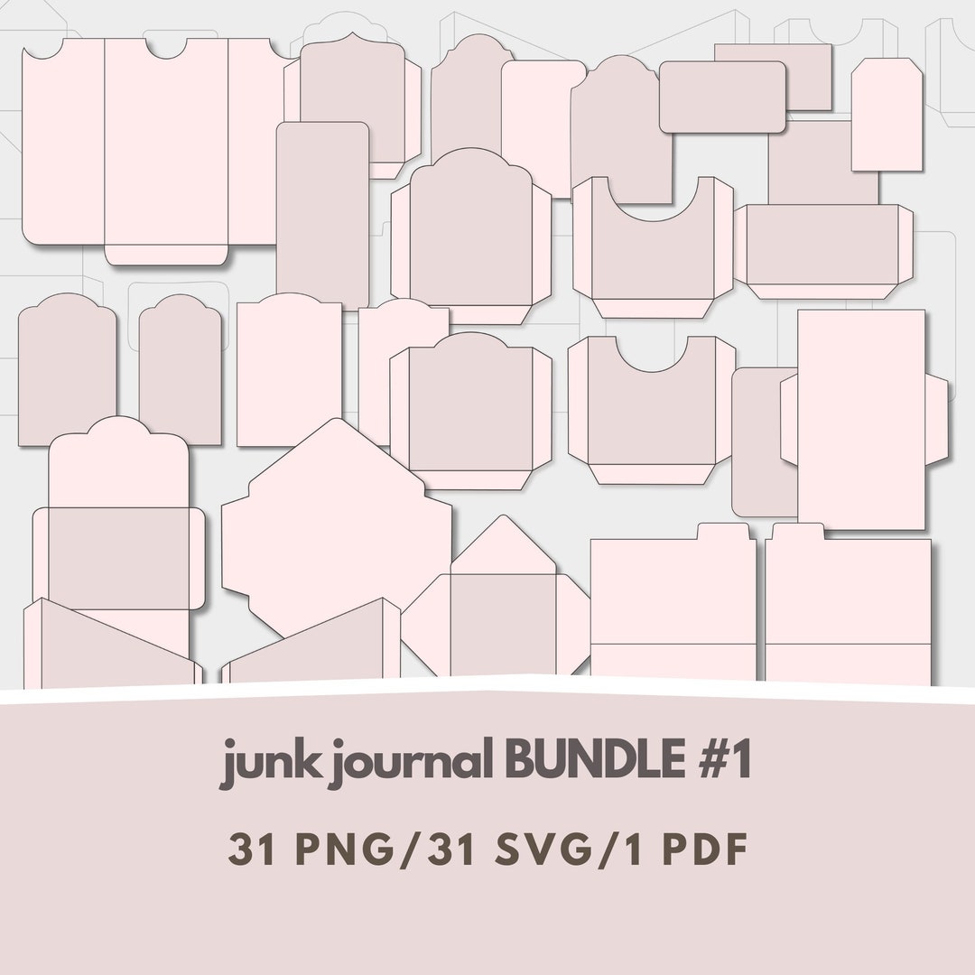 Junk Journal Template Bundle Templates Pockets Template Envelope ...