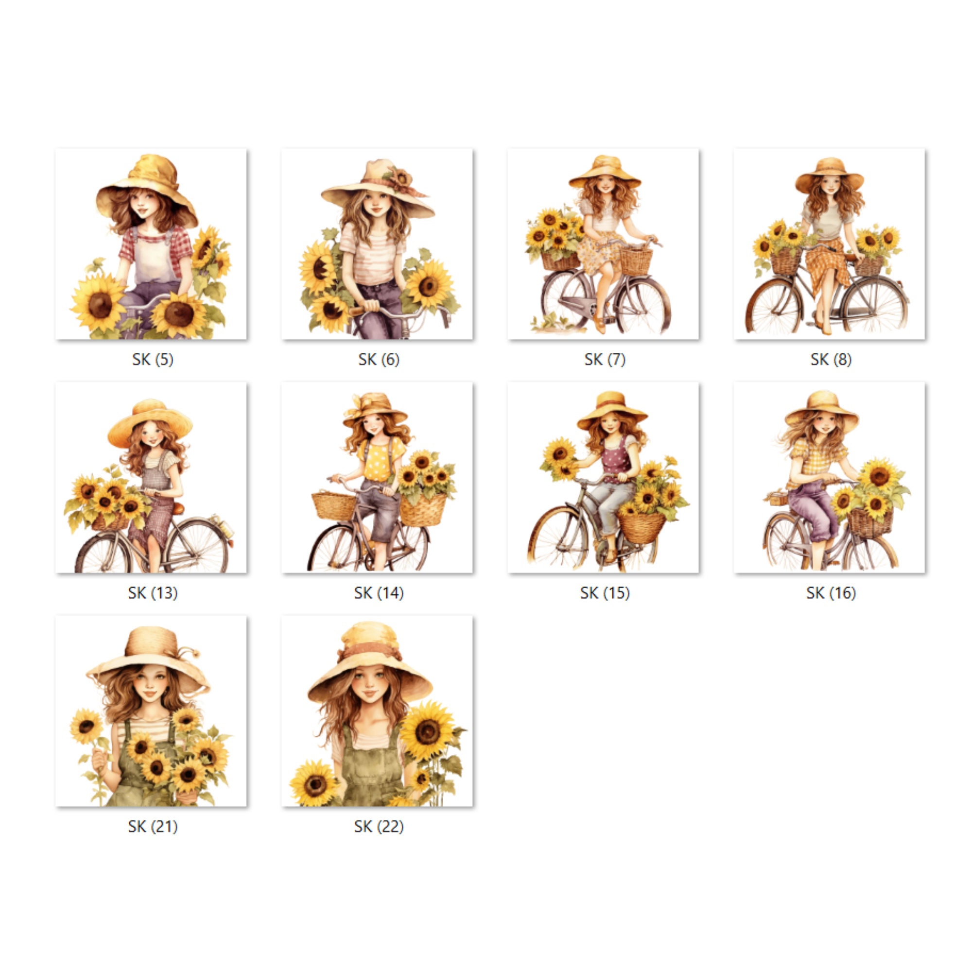 22 PNG Whimsical Watercolor Image Bundle Beautiful Girls - Etsy