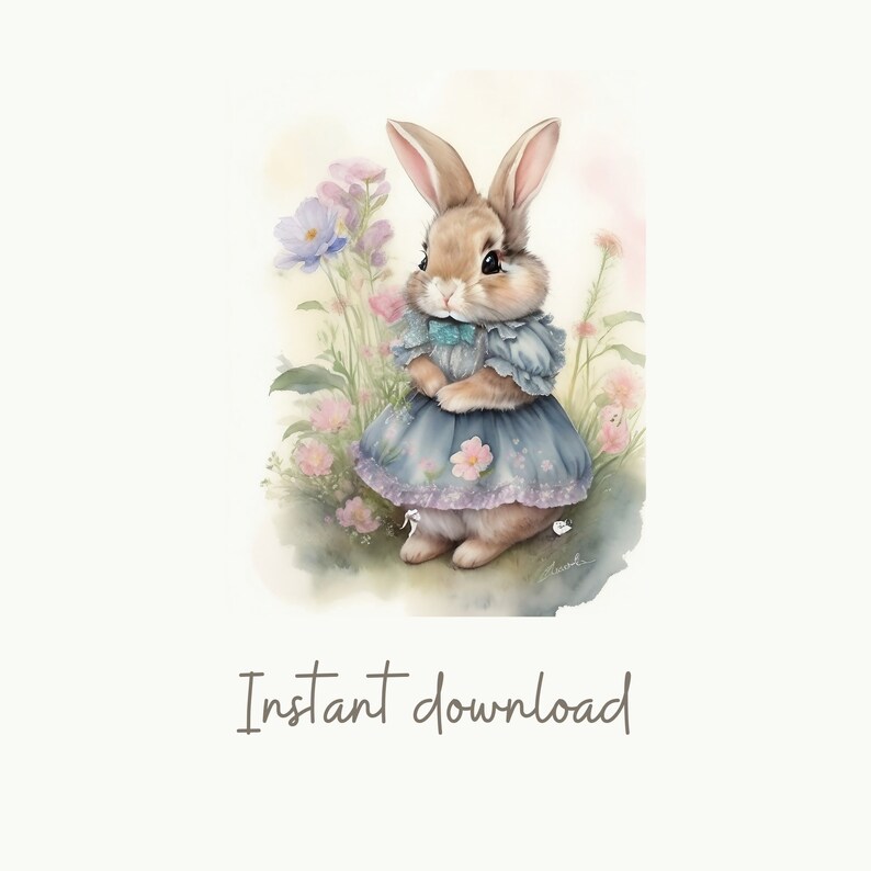 Bunnies With Dress Collection Vintage Bunnies Cute Bunnies - Etsy