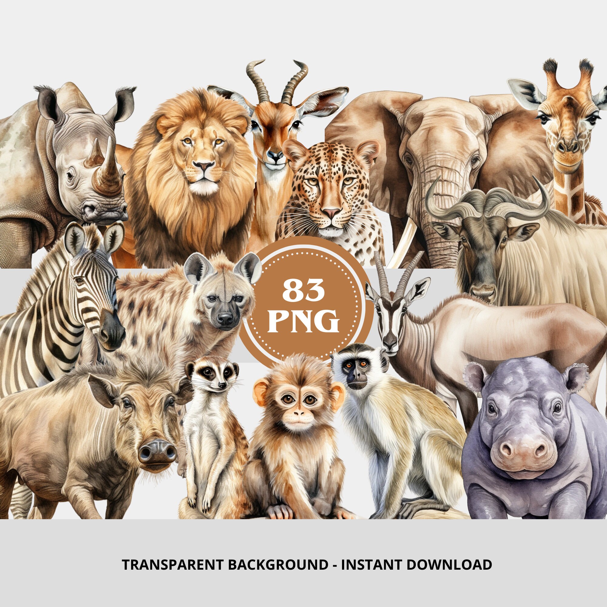 83 PNG, Animals and Plants of Africa Clipart,safari Animals PNG, Wild ...
