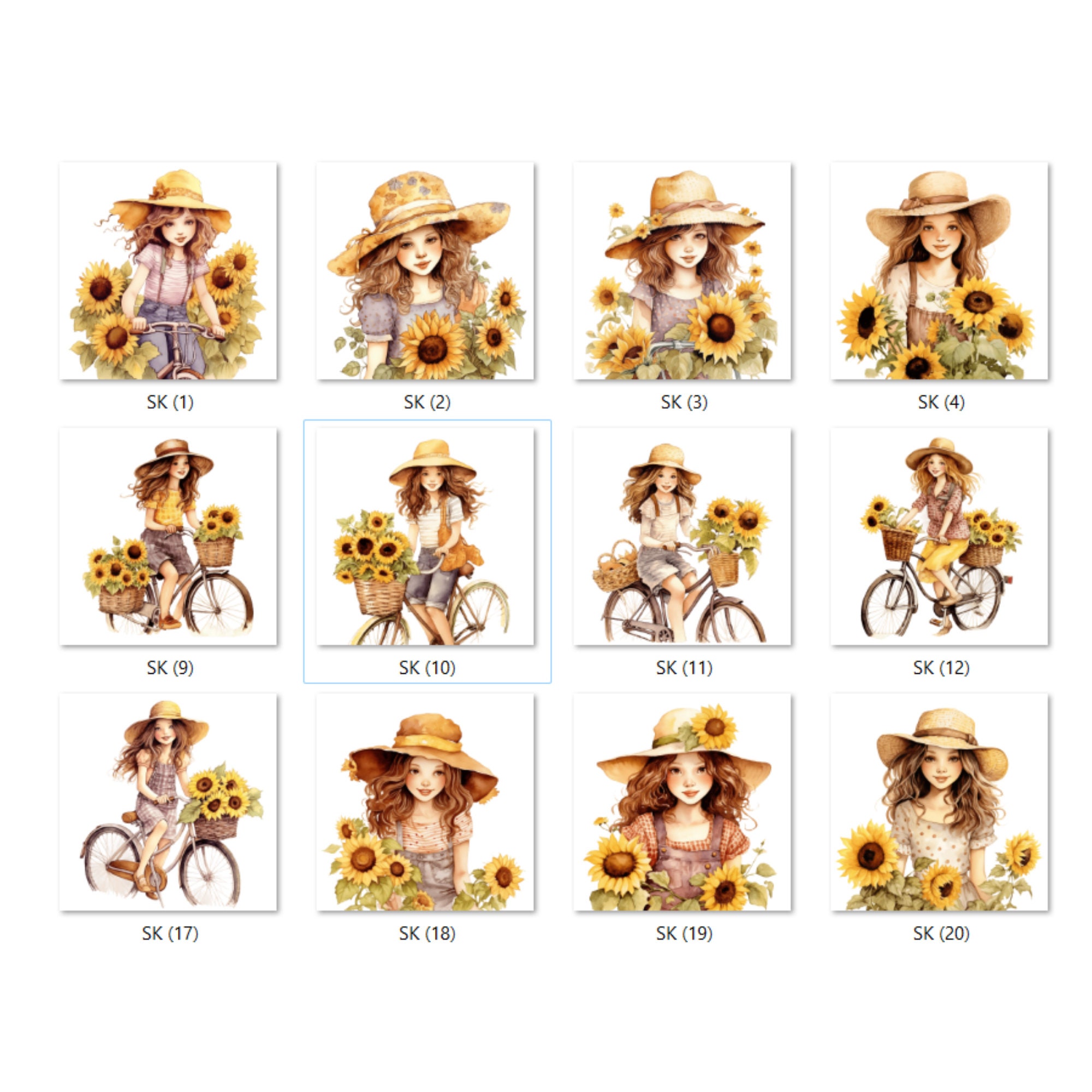 22 PNG Whimsical Watercolor Image Bundle Beautiful Girls - Etsy