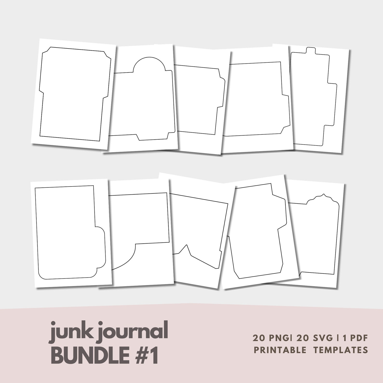Junk Journal Template Bundle Templates Pockets Template Envelope ...