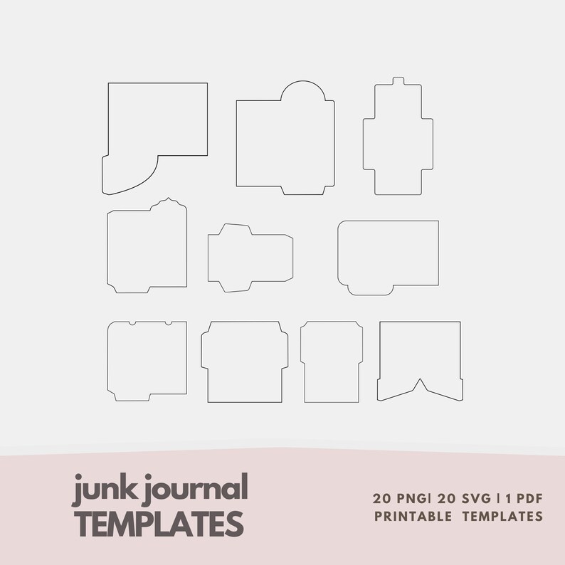 Junk Journal Template Bundle Templates Pockets Template Envelope ...