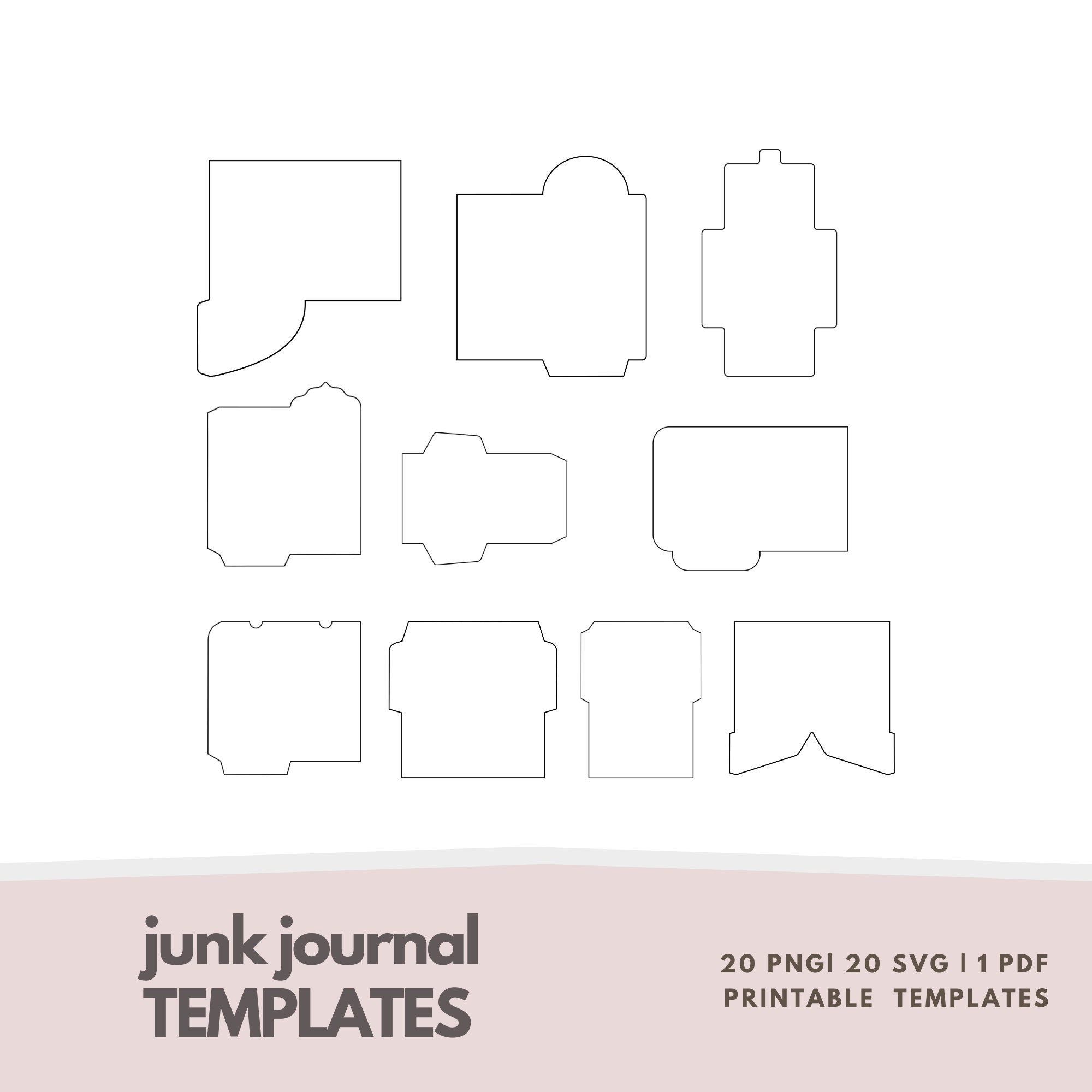 Junk Journal Template Bundle Templates Pockets Template Envelope ...