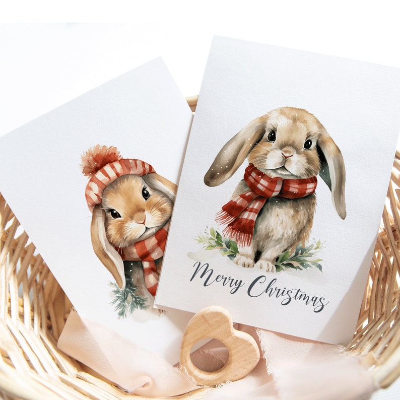 13 PNG Christmas Bunnies Clipart, Christmas Rabbit Clipart, Bunny ...