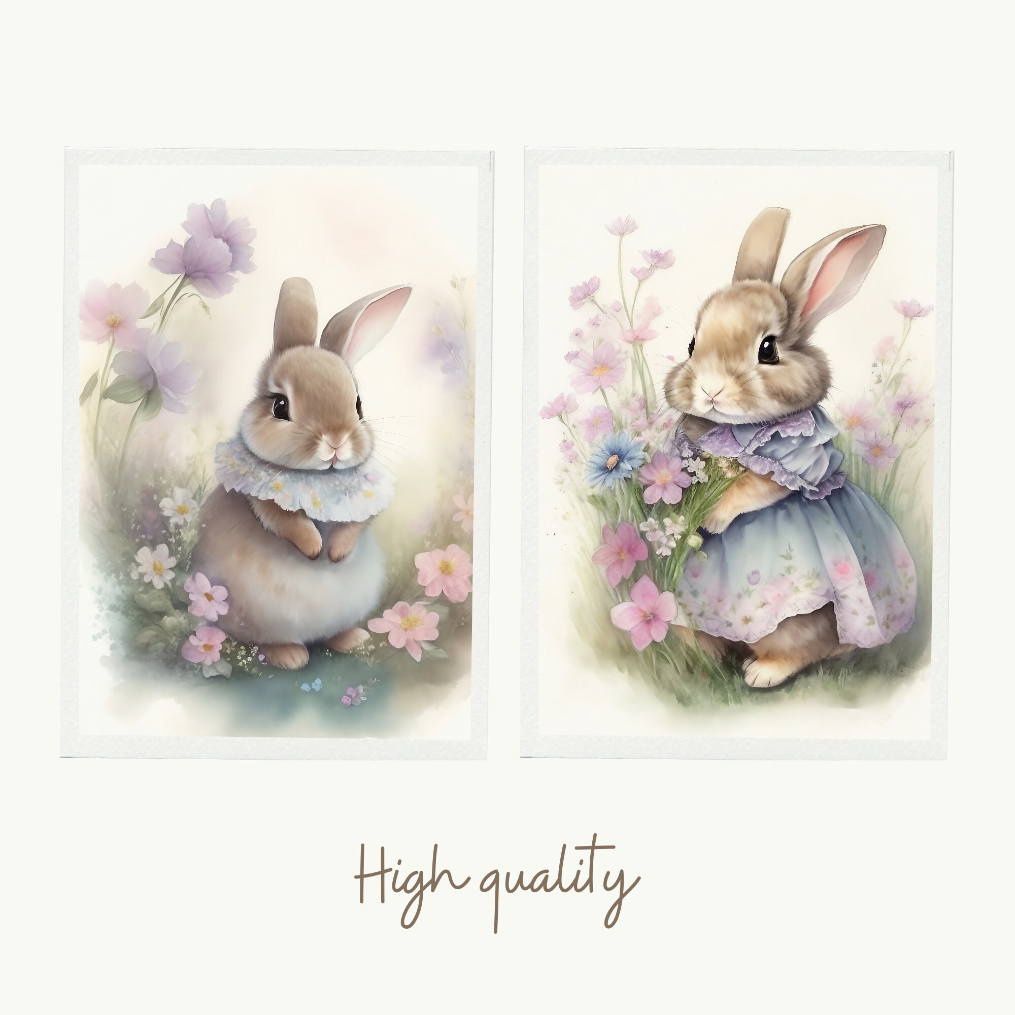 Bunnies With Dress Collection Vintage Bunnies Cute Bunnies - Etsy