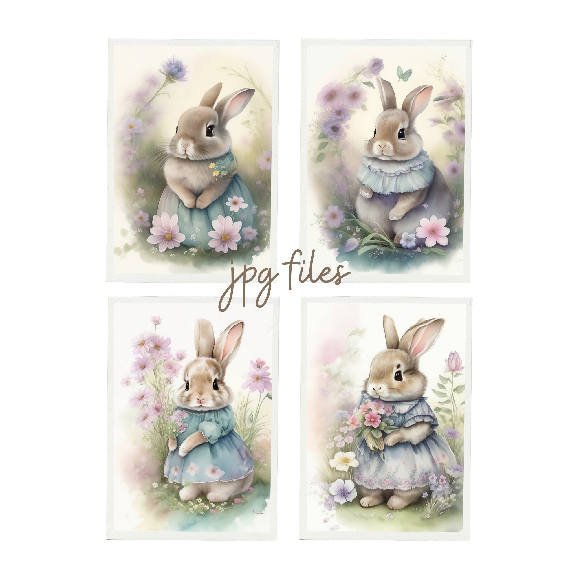 Bunnies With Dress Collection Vintage Bunnies Cute Bunnies - Etsy