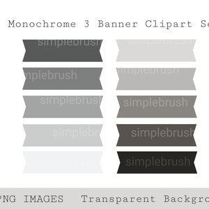 30 Banner Clipart Bundle, Monochrome Banners Clipart, Monochrome ...