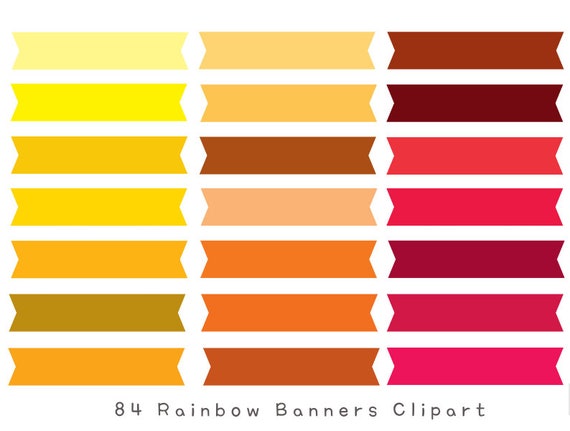 Rainbow Banners Clipart Banners Clipart Ribbon Clipart - Etsy