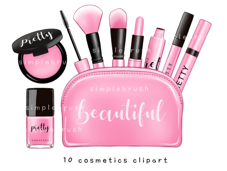 Makeup Clipart Cosmetics Clipart Pink Cosmetics Clipart Makeup