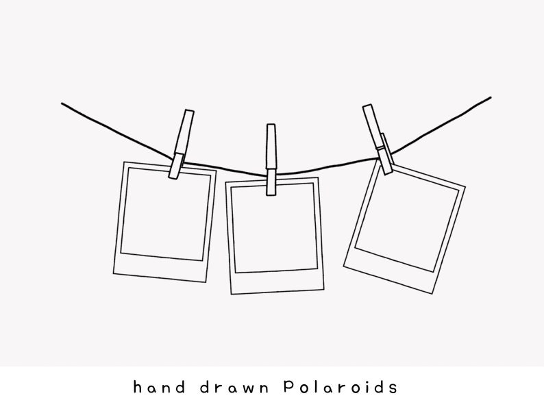 Polaroids Clipart, Frames Clipart, Frames, Hand Drawn Frames, Frame ...