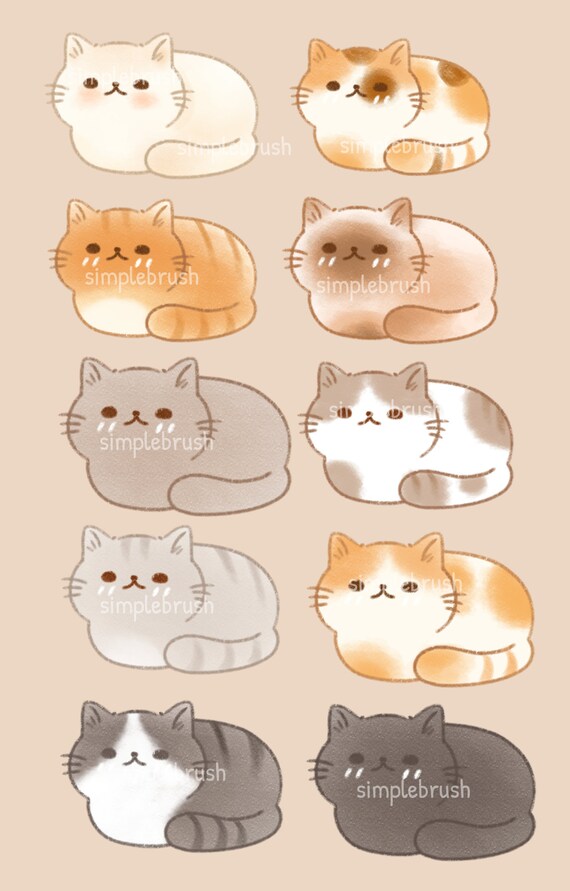 Cat Loaf Clipartcats Clipartcute Cat Clipartcute Cat Loaf | Etsy