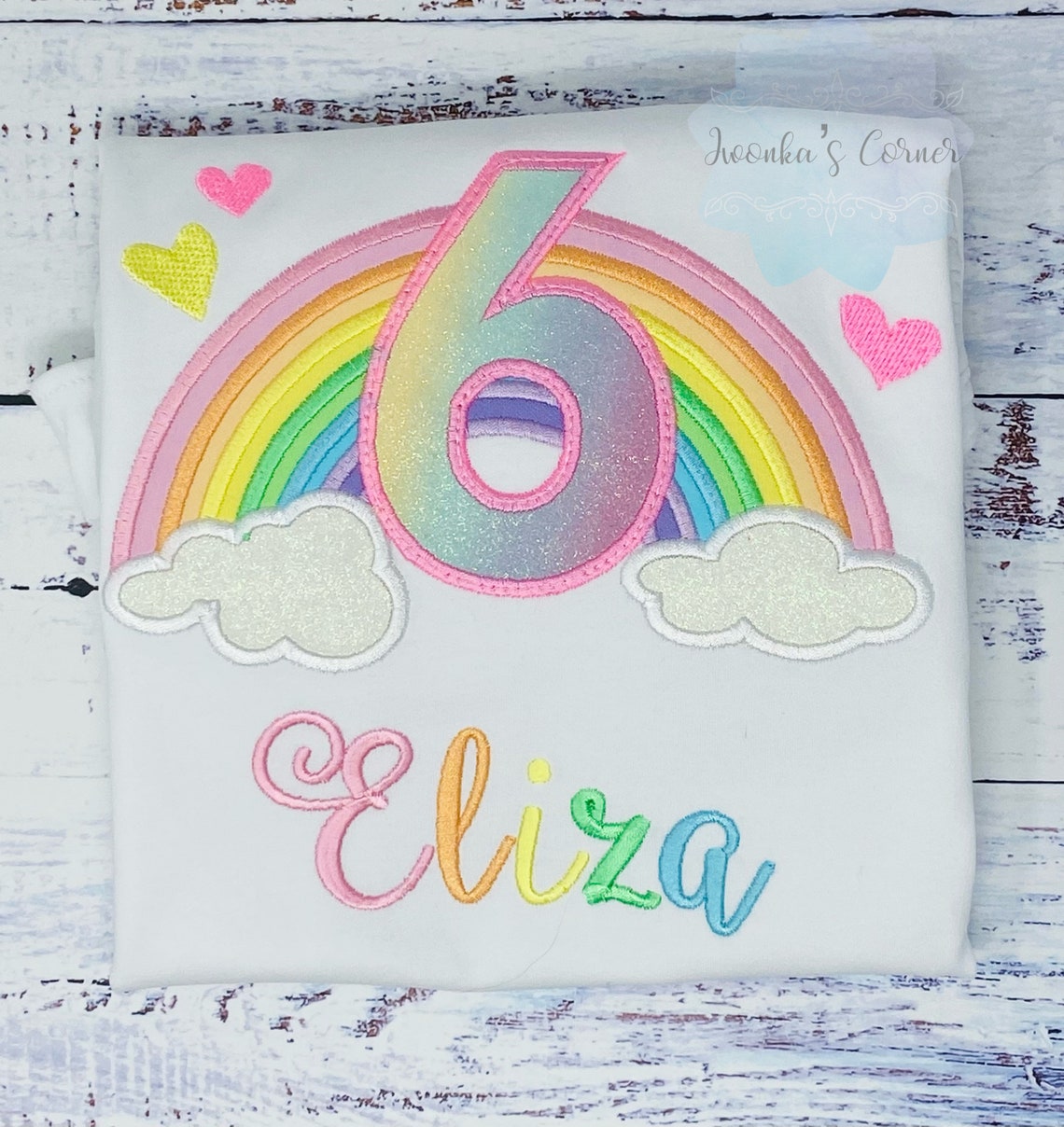 6th Rainbow Birthday Shirt for a Girl Over the Rainbow Party - Etsy