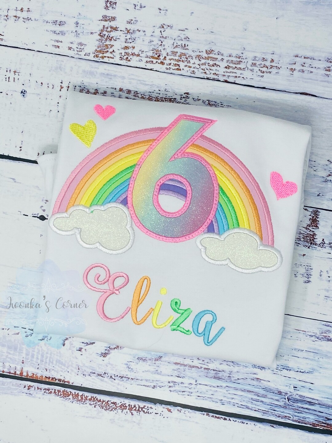 6th Rainbow Birthday Shirt for a Girl, Over the Rainbow Party, Any Age ...