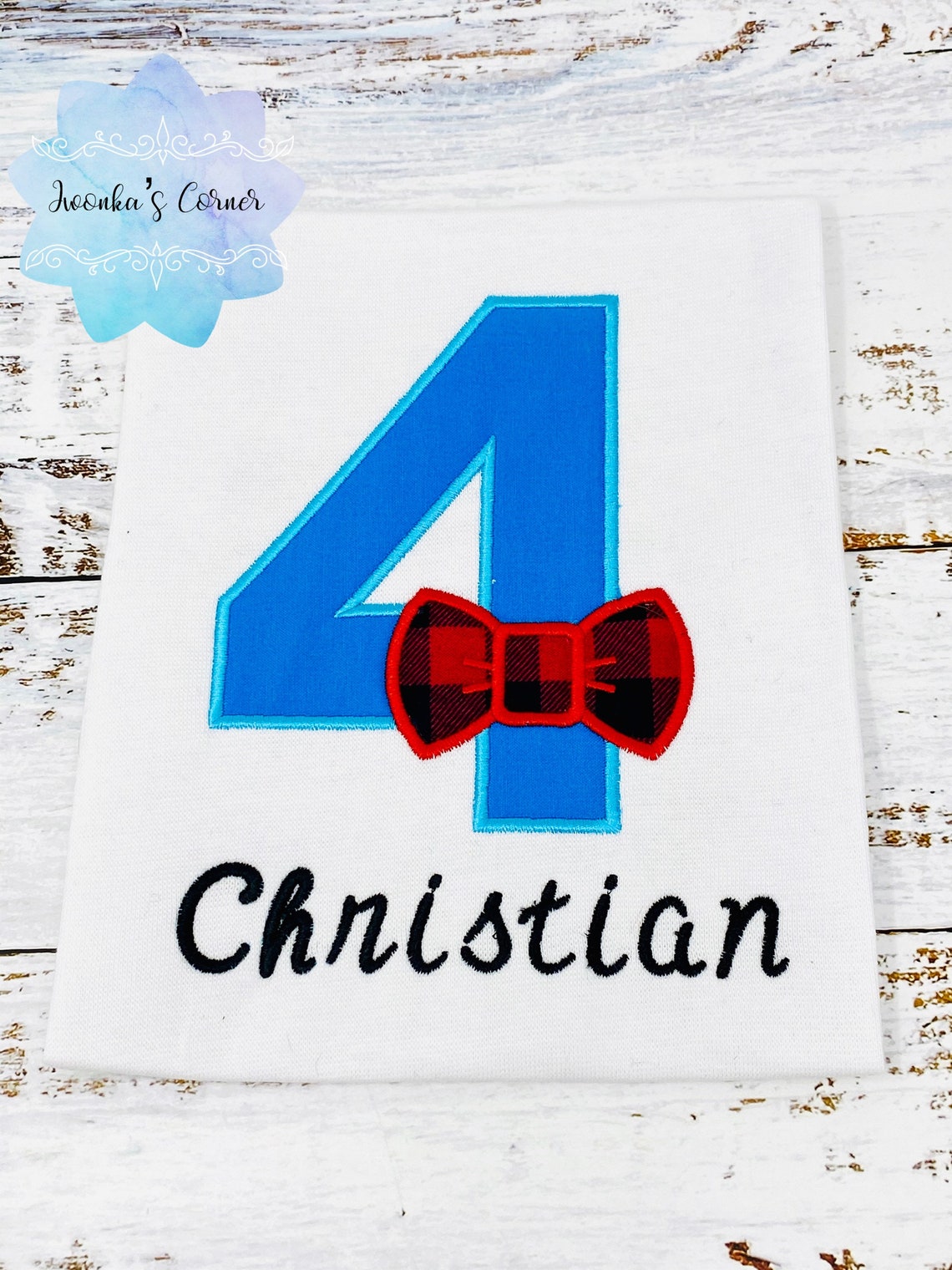 Boy 4th Birthday Shirt With Bow Tie Number, Bow Tie Birthday Outfit, - Etsy
