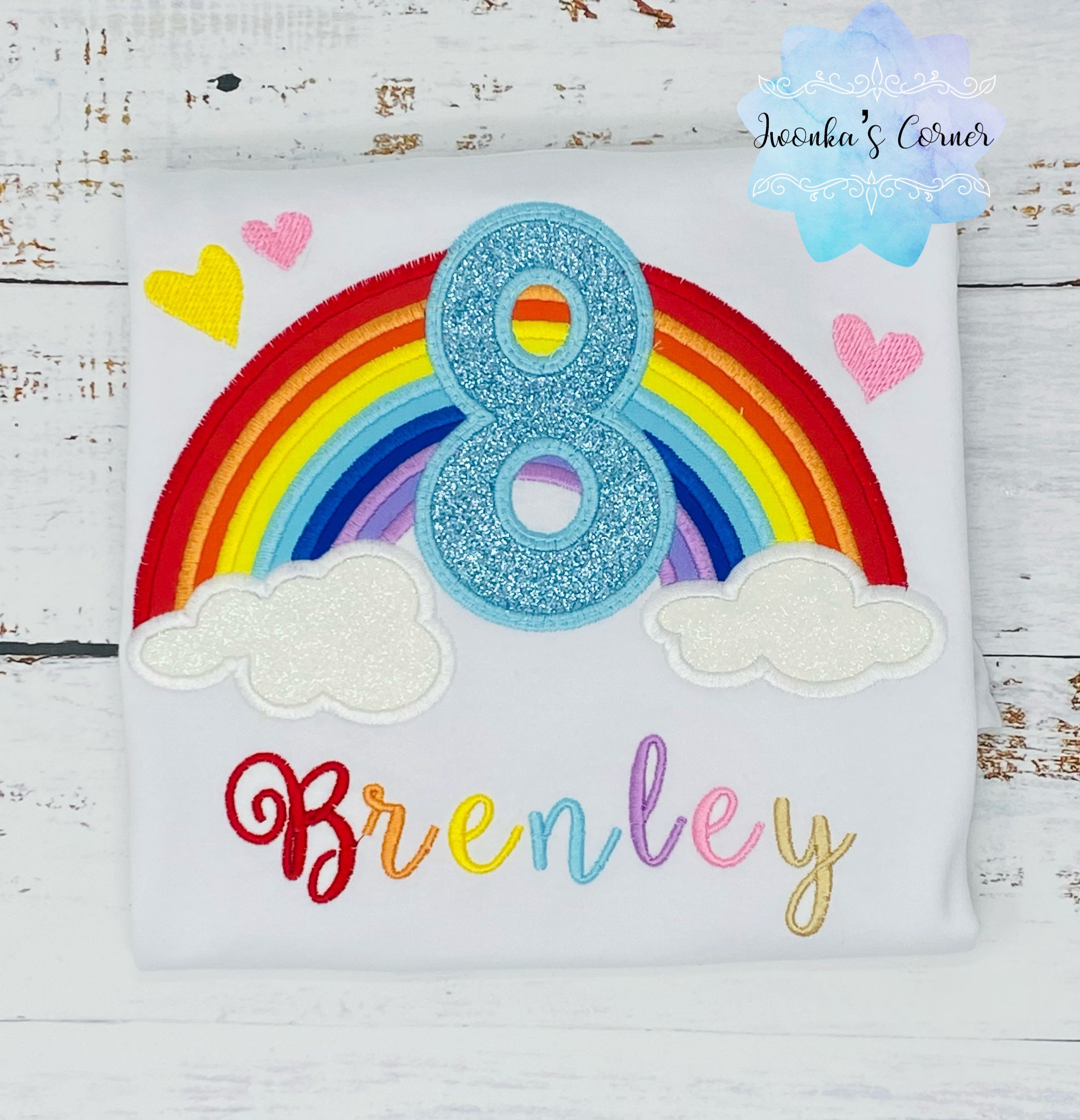 Girl 8th Birthday Rainbow Shirt, Rainbow Birthday Party Shirt, - Etsy