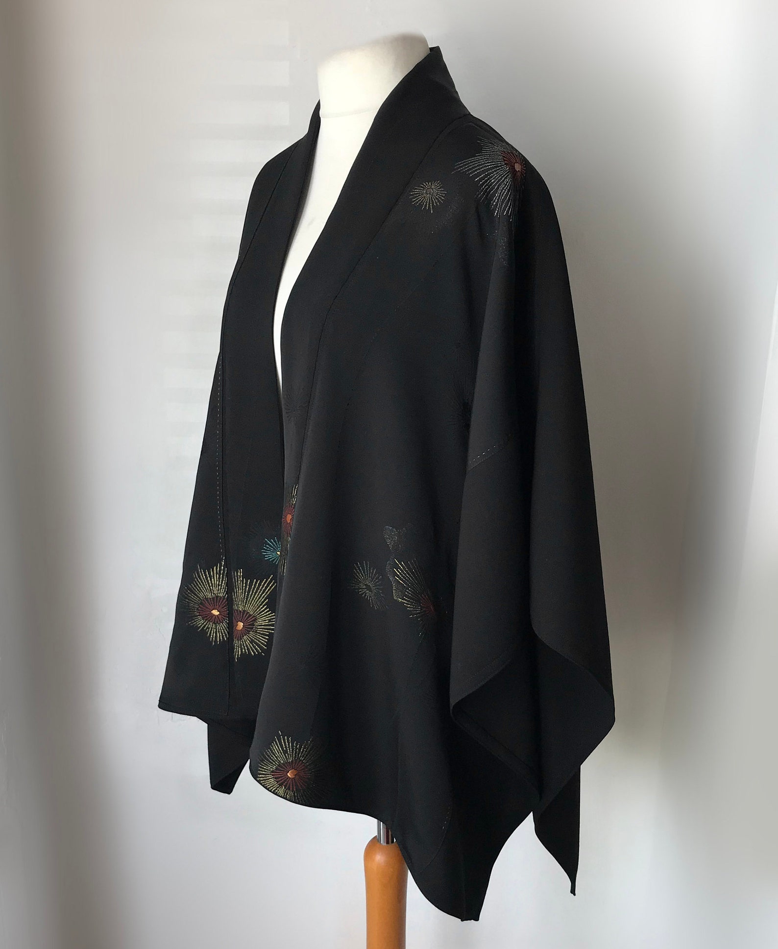 Long Black Cape Coat / Wool Cape / Silk Cape / Opera Coat / - Etsy