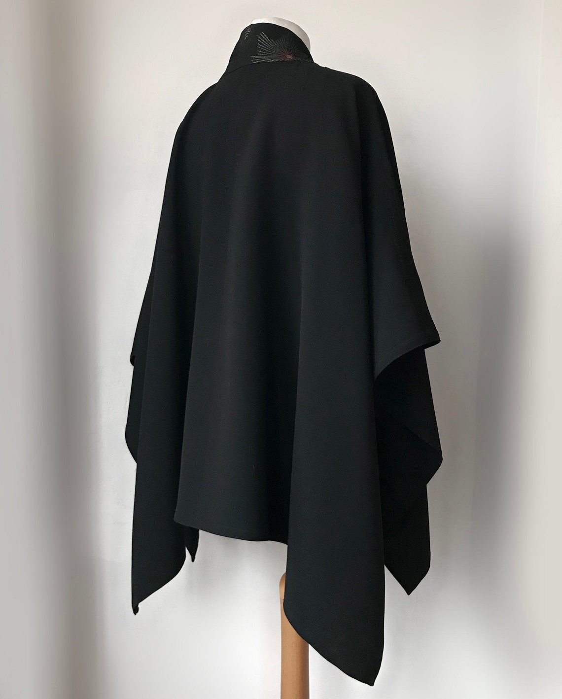 Long Black Cape Coat / Wool Cape / Silk Cape / Opera Coat / - Etsy