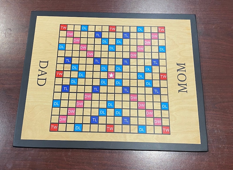 Solid Wood Custom Scrabble Board - Etsy