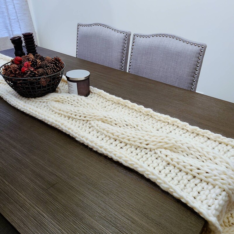 Knit Table Runner - Etsy