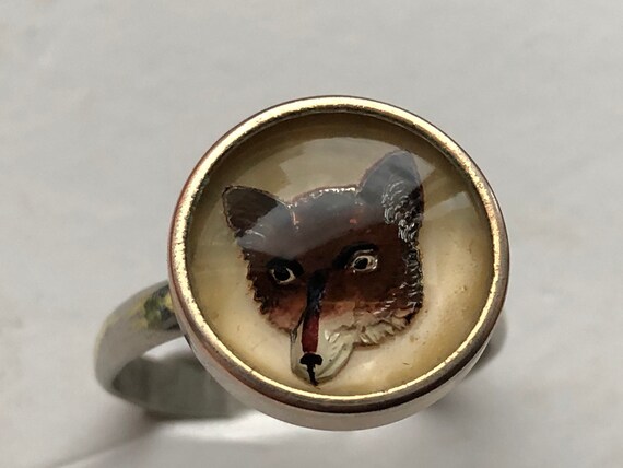 Antique 1800's Victorian Fox Face Mask Intaglio Gold … - Gem
