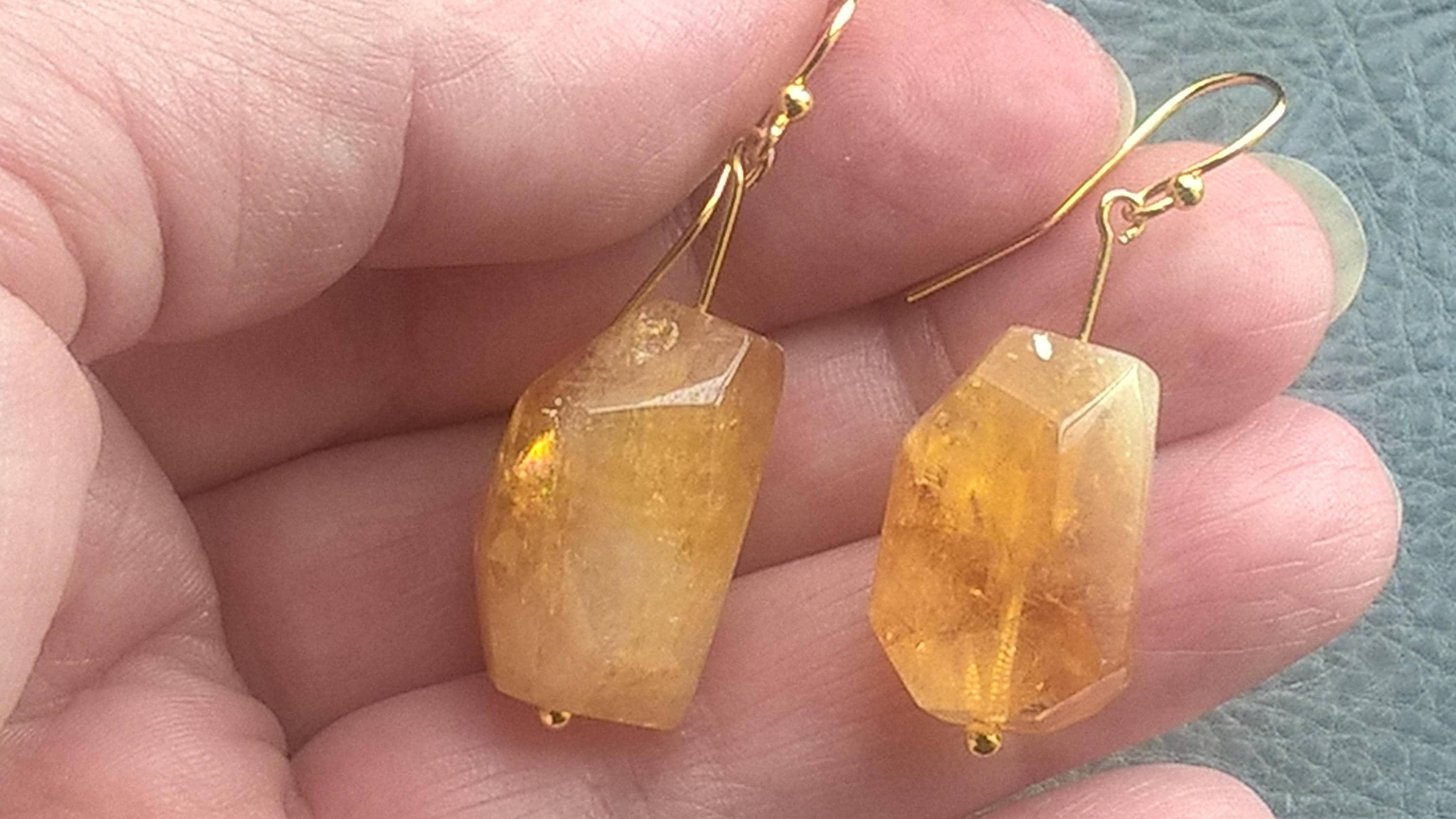 18K oro chapado Art Déco estilo grande genuino cristal | Etsy