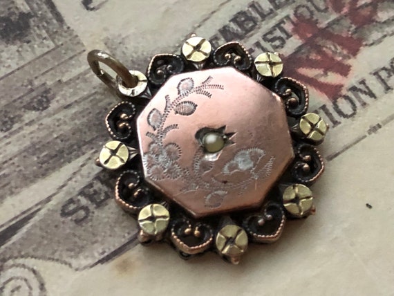 Antique 1910's Edwardian FRANCE Green Yellow Gold Pla… - Gem