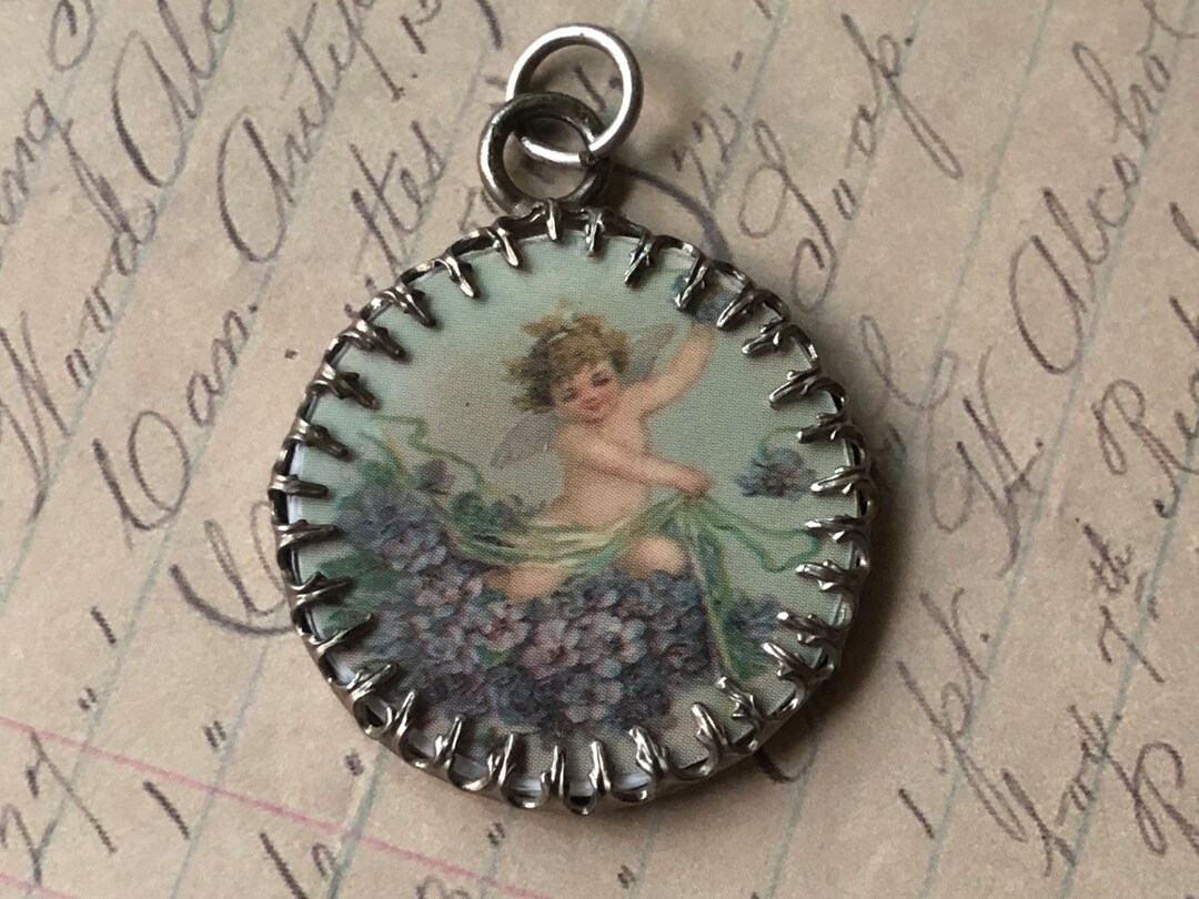 Antique 1920 Art Deco Silver Color Metal Plastic Covered /not Glass ...