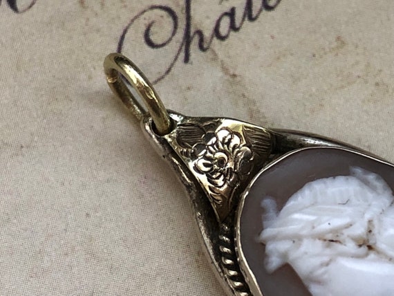 Antique Early Victorian 1800's Brass Real Shell Cameo… - Gem