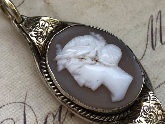 Antique Early Victorian 1800's Brass Real Shell Cameo… - Gem