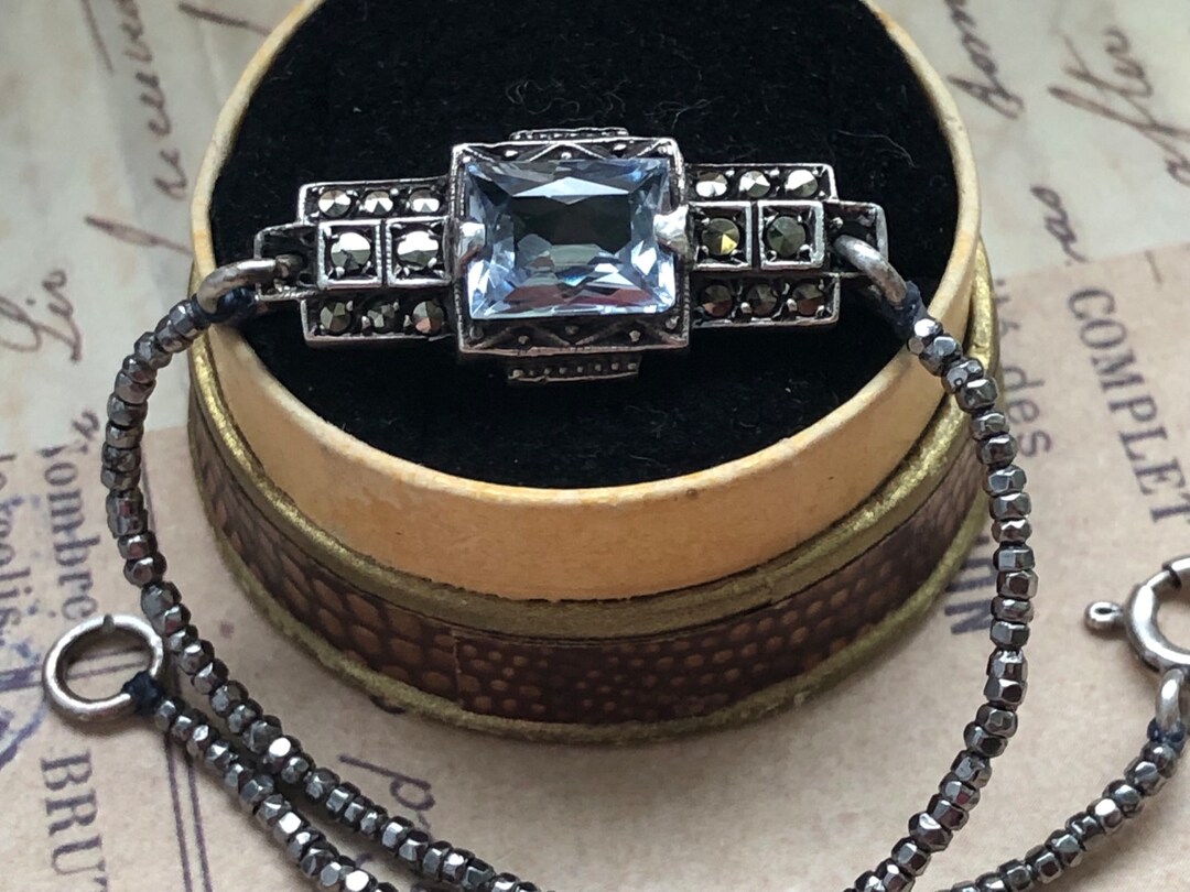 Antique 1800's Victorian Cut Steel Beads Real Silver 1920's Centerpiece ...