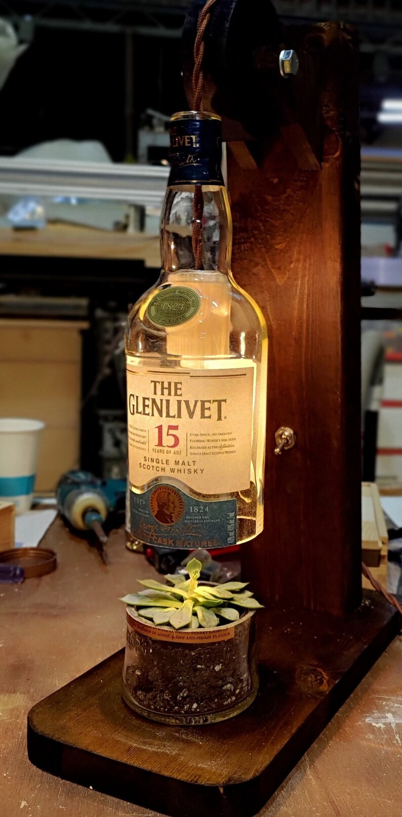 Personalized Hand Made Wooden Desk Lampsbottle Lamps Desk - Etsy