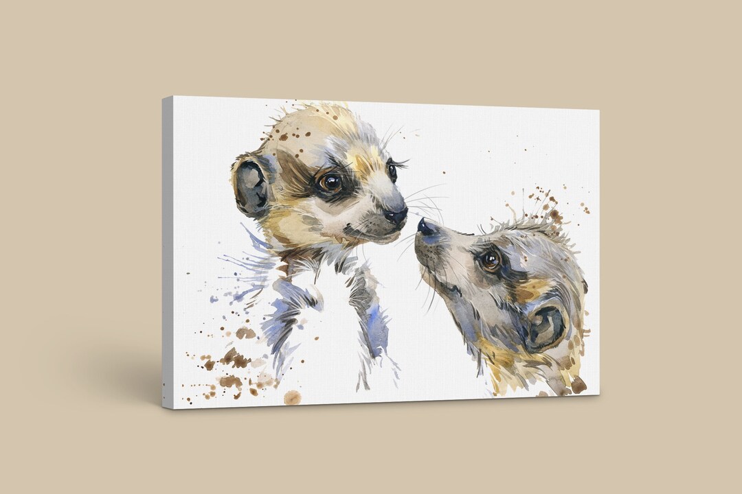 Meerkat Art Print, Meerkat Print on Canvas, Meerkat Watercolour ...