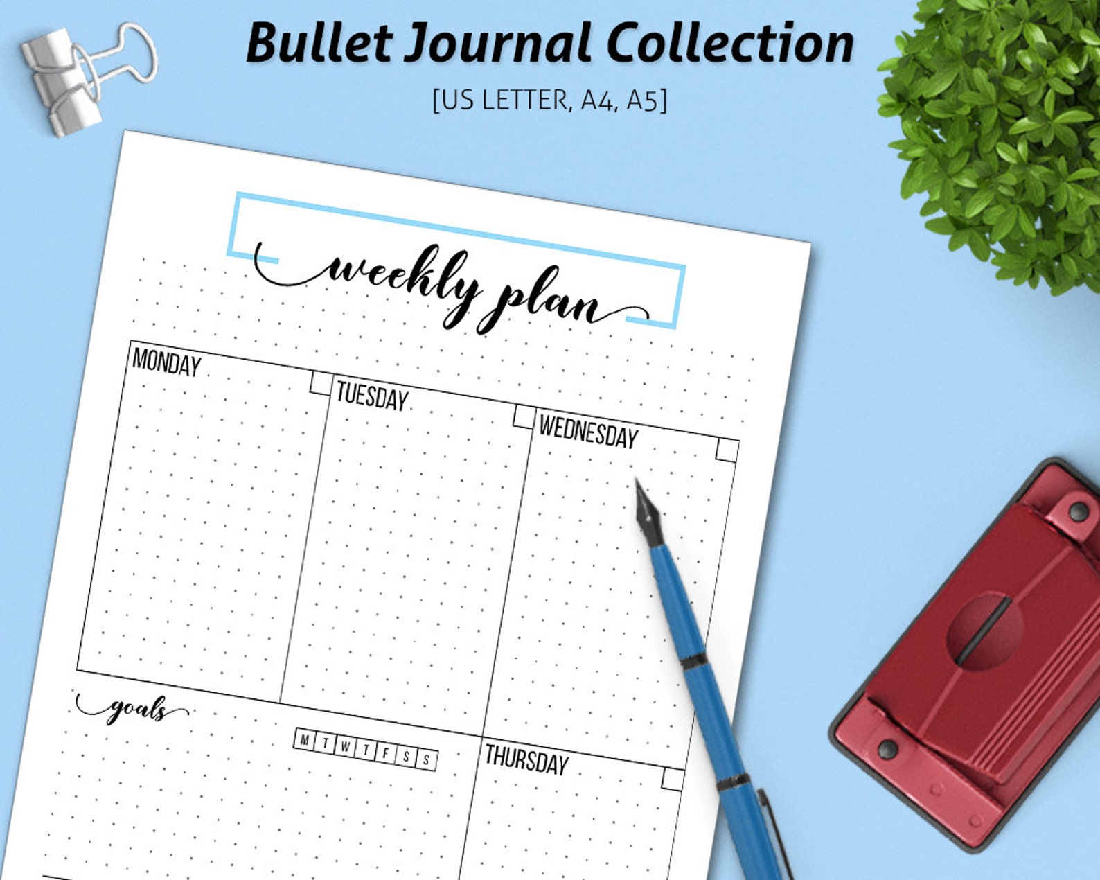 Week on Two Pages Weekly Planner Notebook Weekly Planner | Etsy