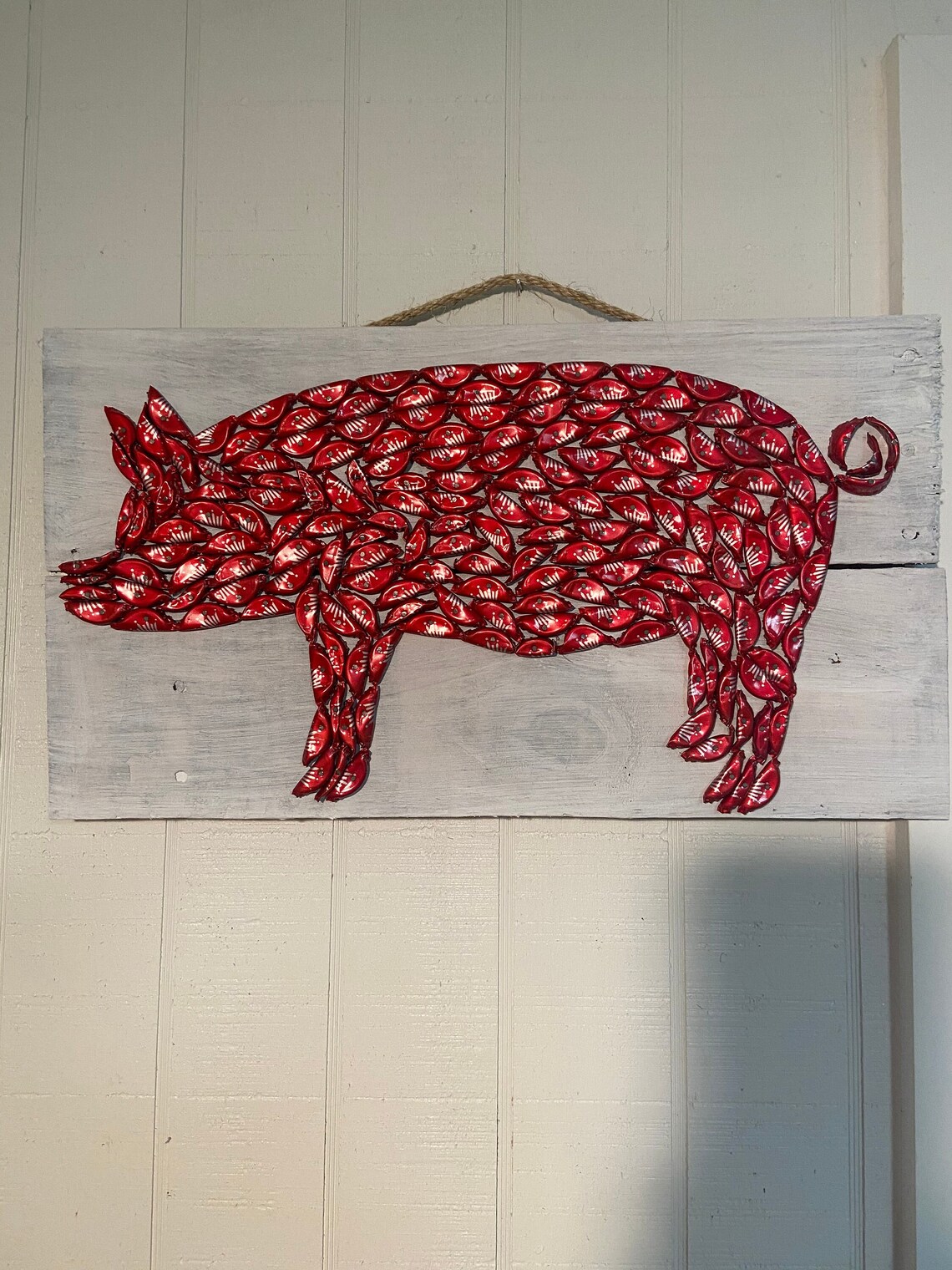 Pig Beer Cap Art Colorful Unique Wall Art. Gorgeous Wall Beer - Etsy