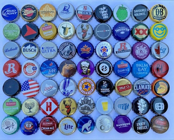 50 UNIQUE ASSORTED Beer Bottle Caps Great Value Fun | Etsy