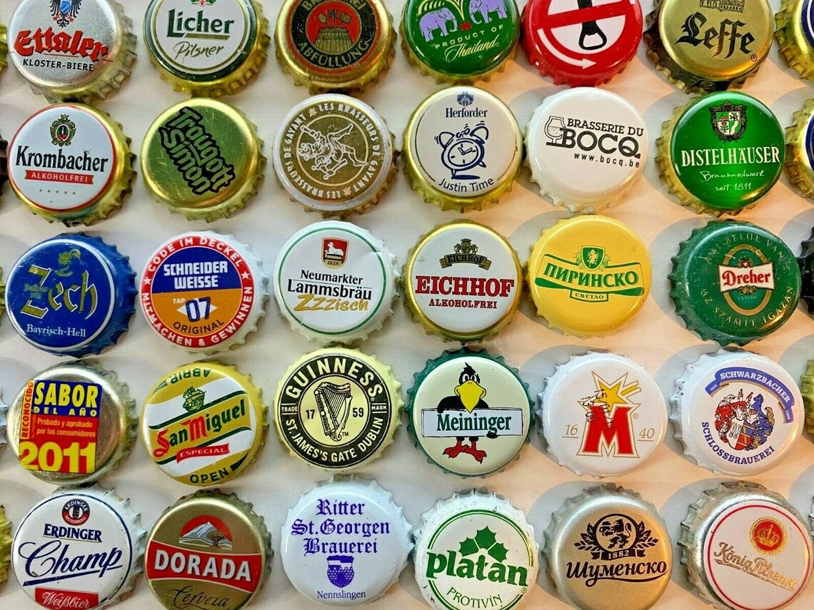 100 various Collector BEER Bottle CAPS 1000'S of | Etsy