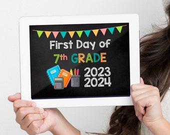 First Day of 7th Grade Sign First Day of School Sign 7th Grade Vibes ...