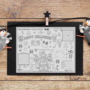 Halloween Activity Sheet. Halloween Placemat. Halloween Coloring Page ...