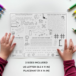 Fathers Day Activity Sheet Father's Day Printable Father's Day Coloring ...