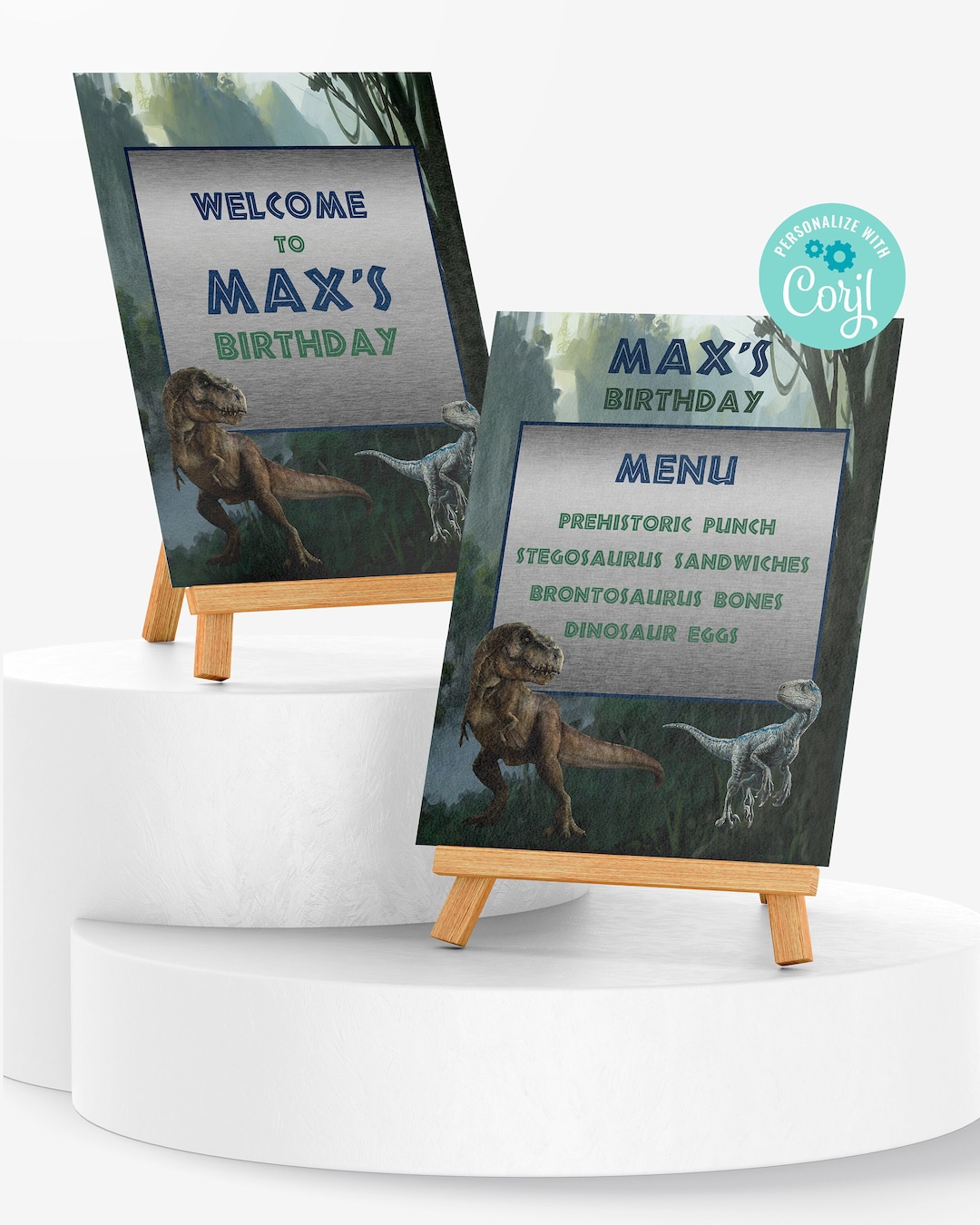 Jurassic Era Dinosaurs Signs - Jurassic Dinosaurs Party Signs - Welcome ...